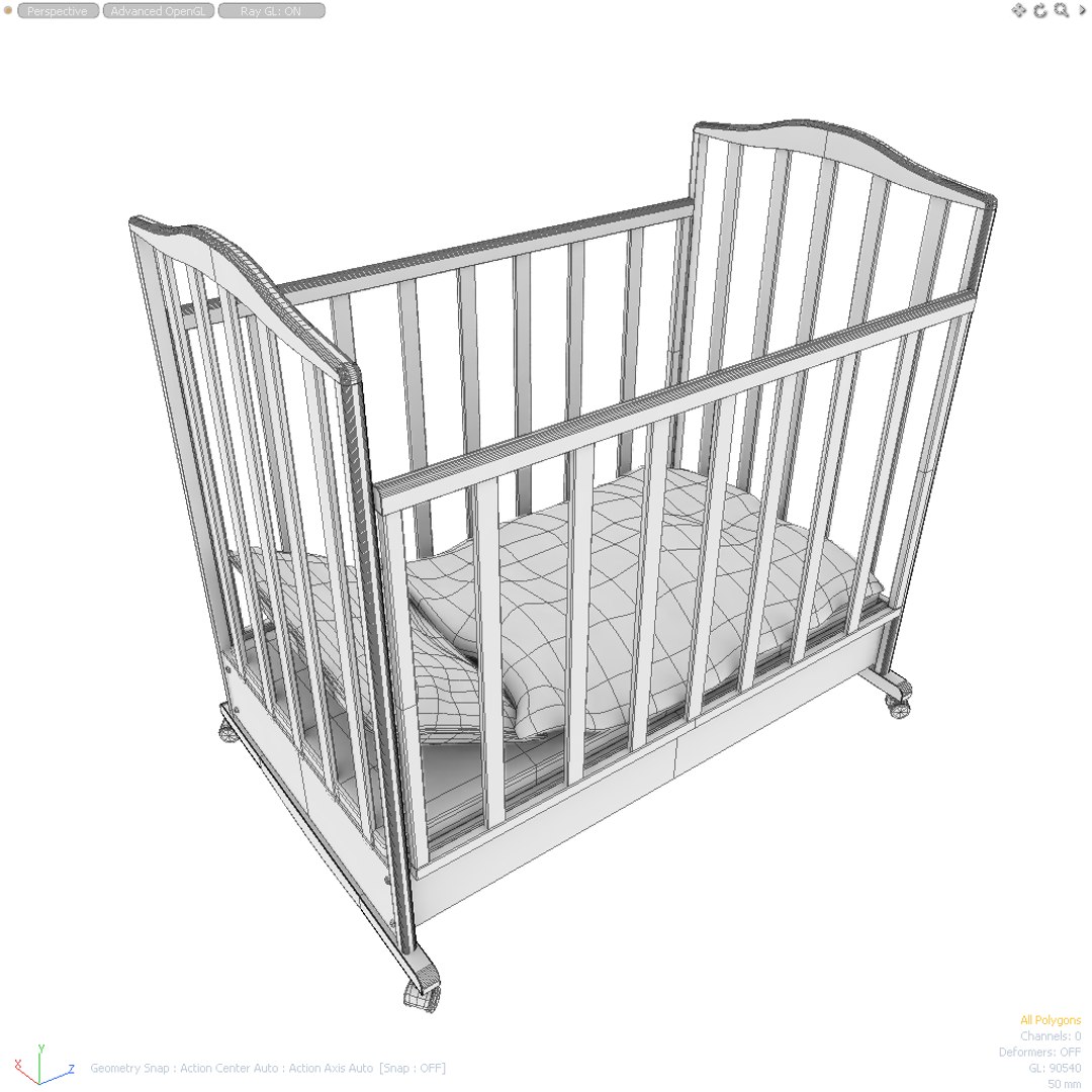 Crib Baby 3d Model