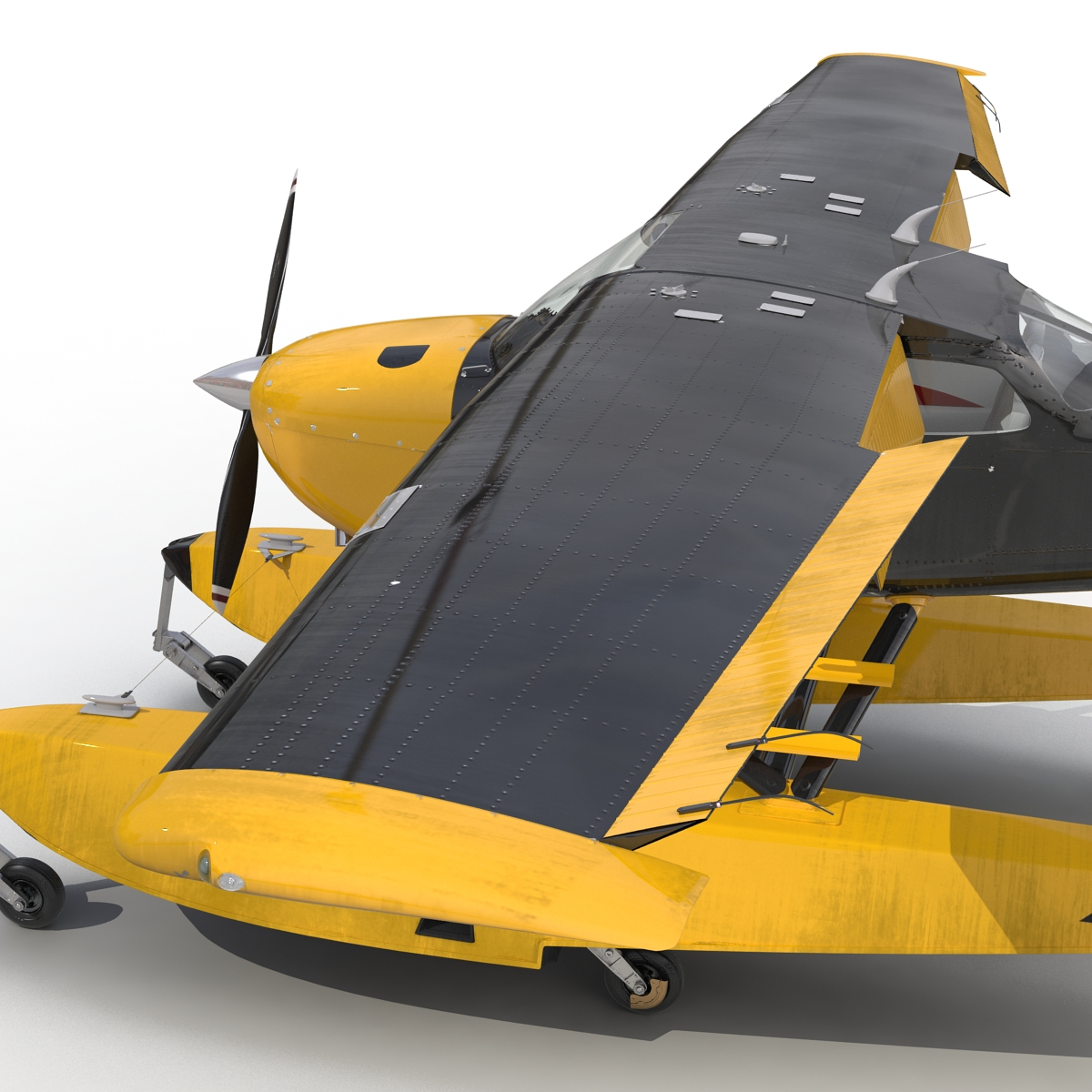 cessna 172 black seaplane 3d max