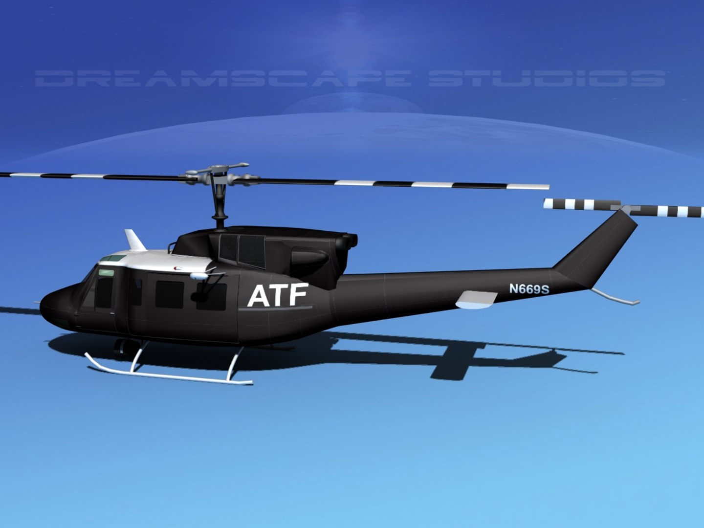 212 bell twin huey 3d dxf