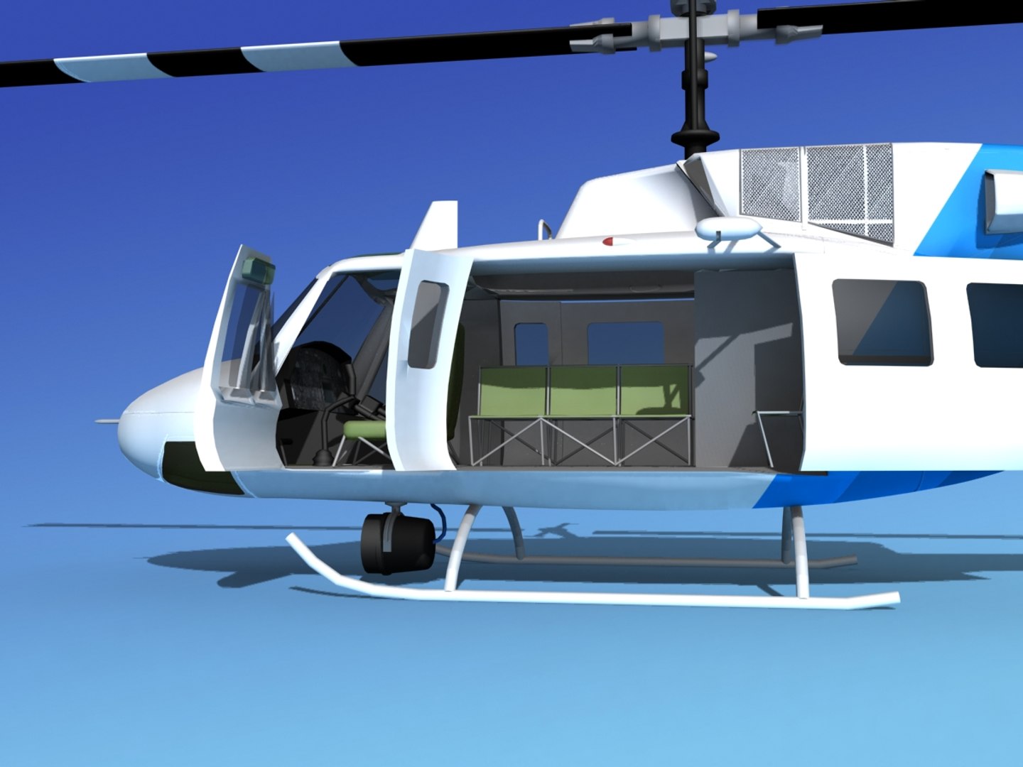 212 bell twin huey 3d dxf