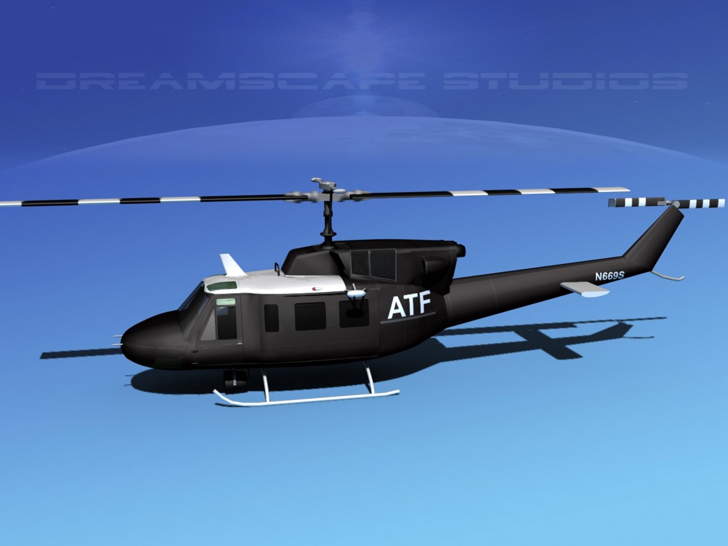 212 bell twin huey 3d dxf