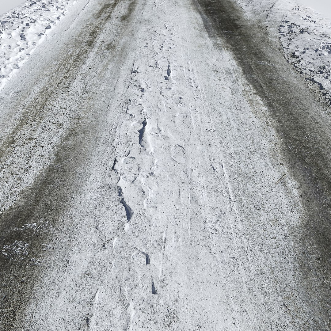 3D Realistic Snow Road - TurboSquid 1381737