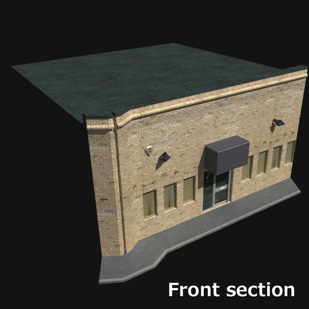 3d Warehouse Unit Brickwork Model