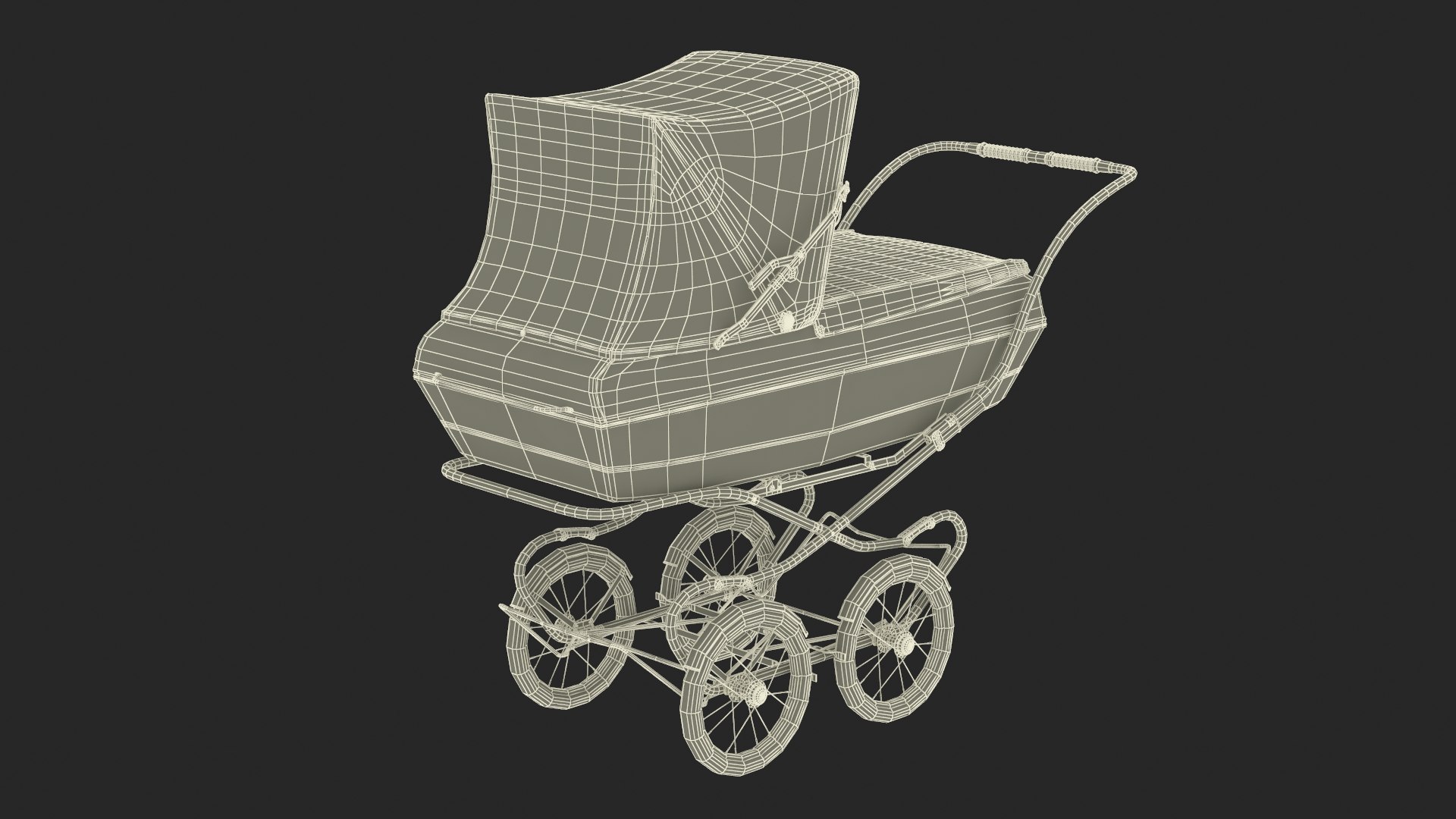 3D Model Bilt Rite Vintage Baby Pram - TurboSquid 2333998