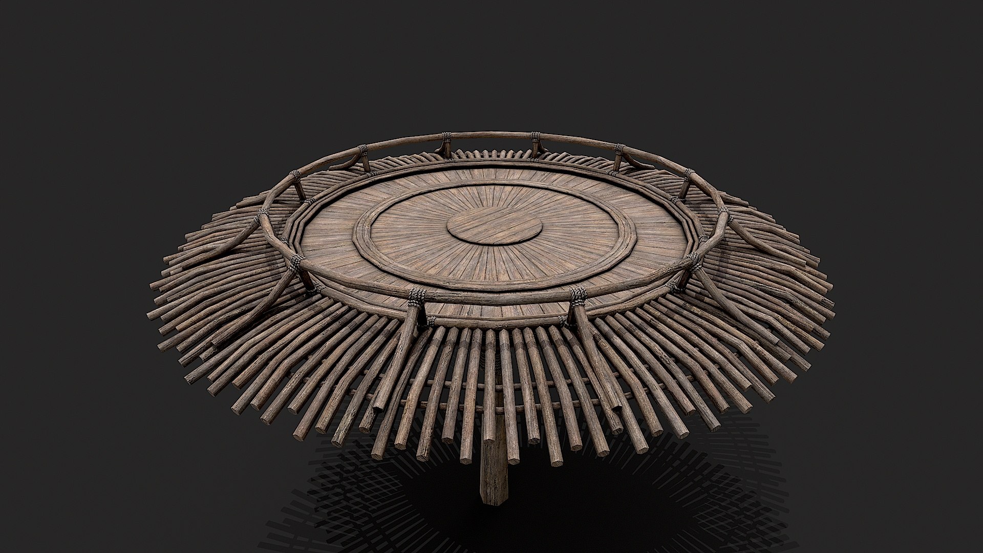 Medieval Wooden Circular Platform Arena 2 Model - TurboSquid 2360320
