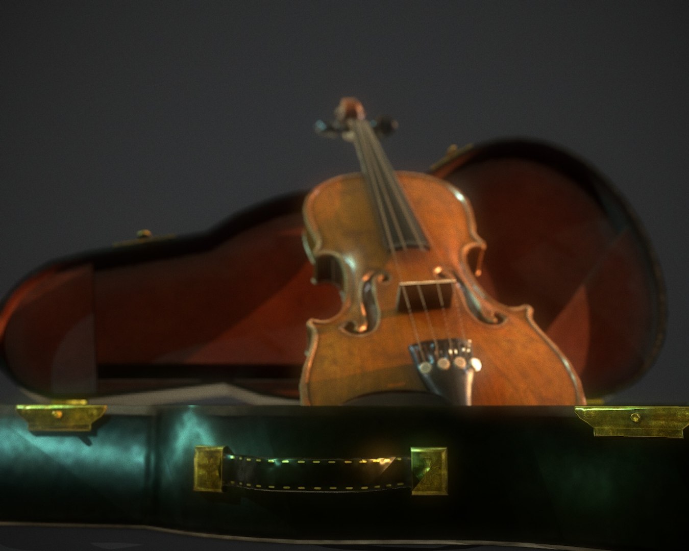 3D Model Violin In A Black Case Pbr Low-poly - TurboSquid 1719878