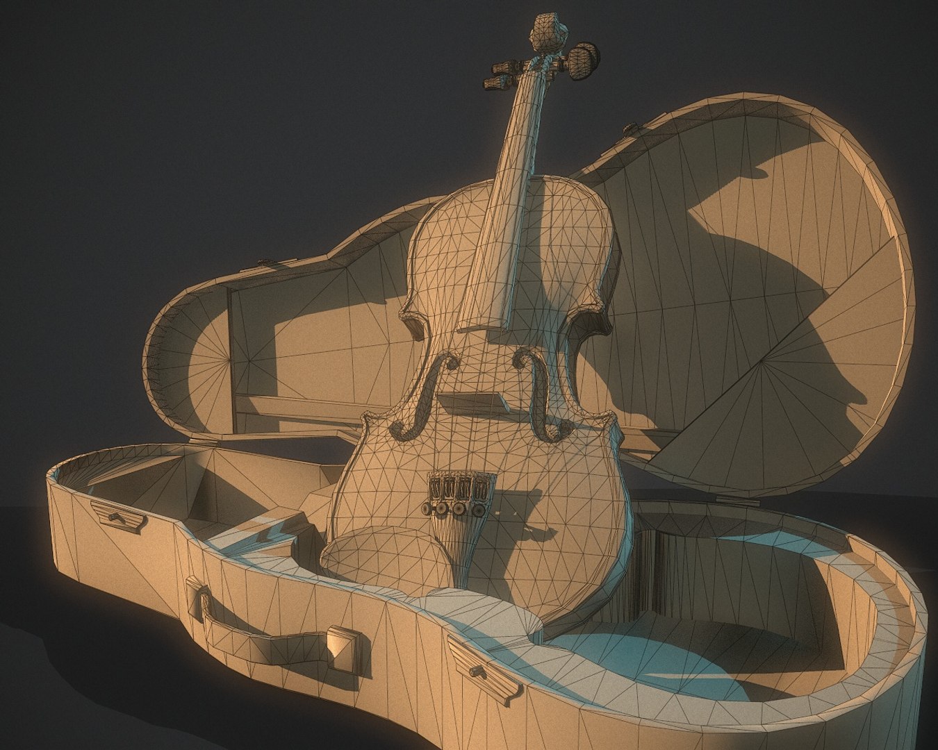 3D Model Violin In A Black Case Pbr Low-poly - TurboSquid 1719878