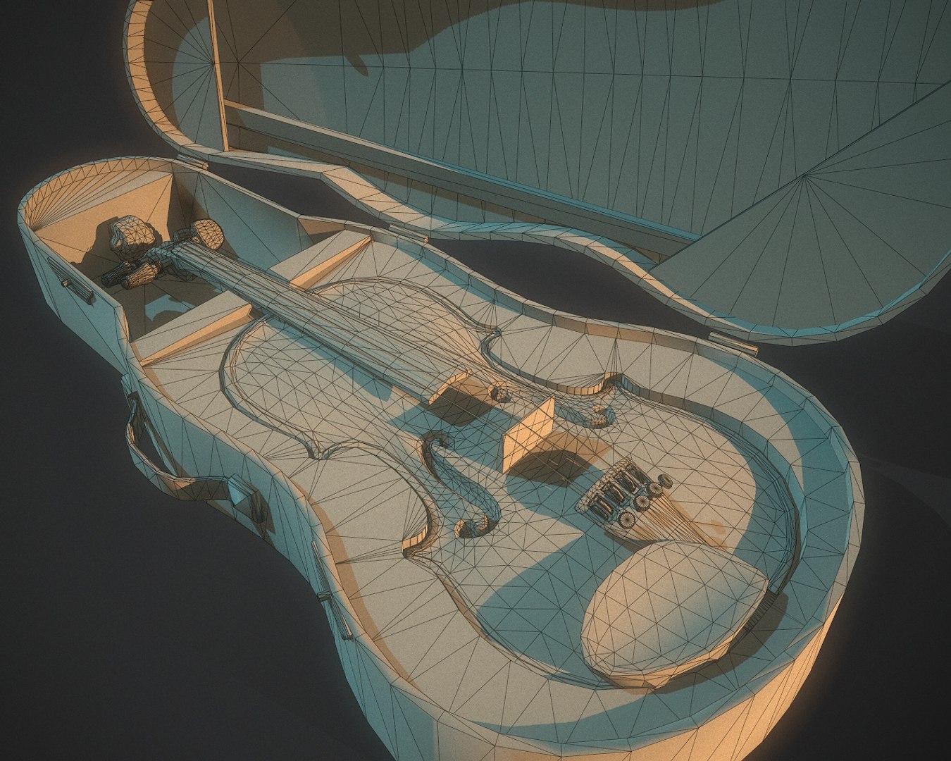 3D Model Violin In A Black Case Pbr Low-poly - TurboSquid 1719878