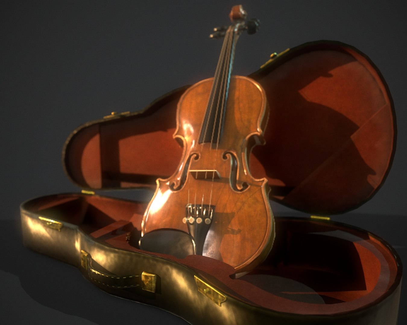3D Model Violin In A Black Case Pbr Low-poly - TurboSquid 1719878
