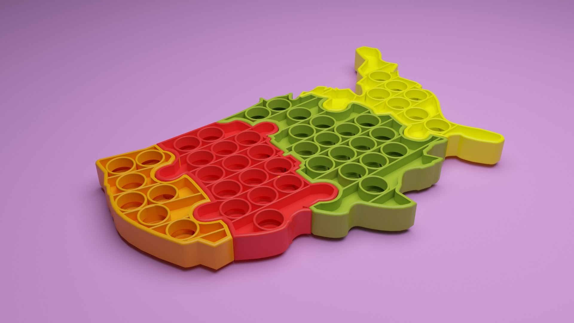 3D United States Map of Puzzle Pop It model - TurboSquid 1761936