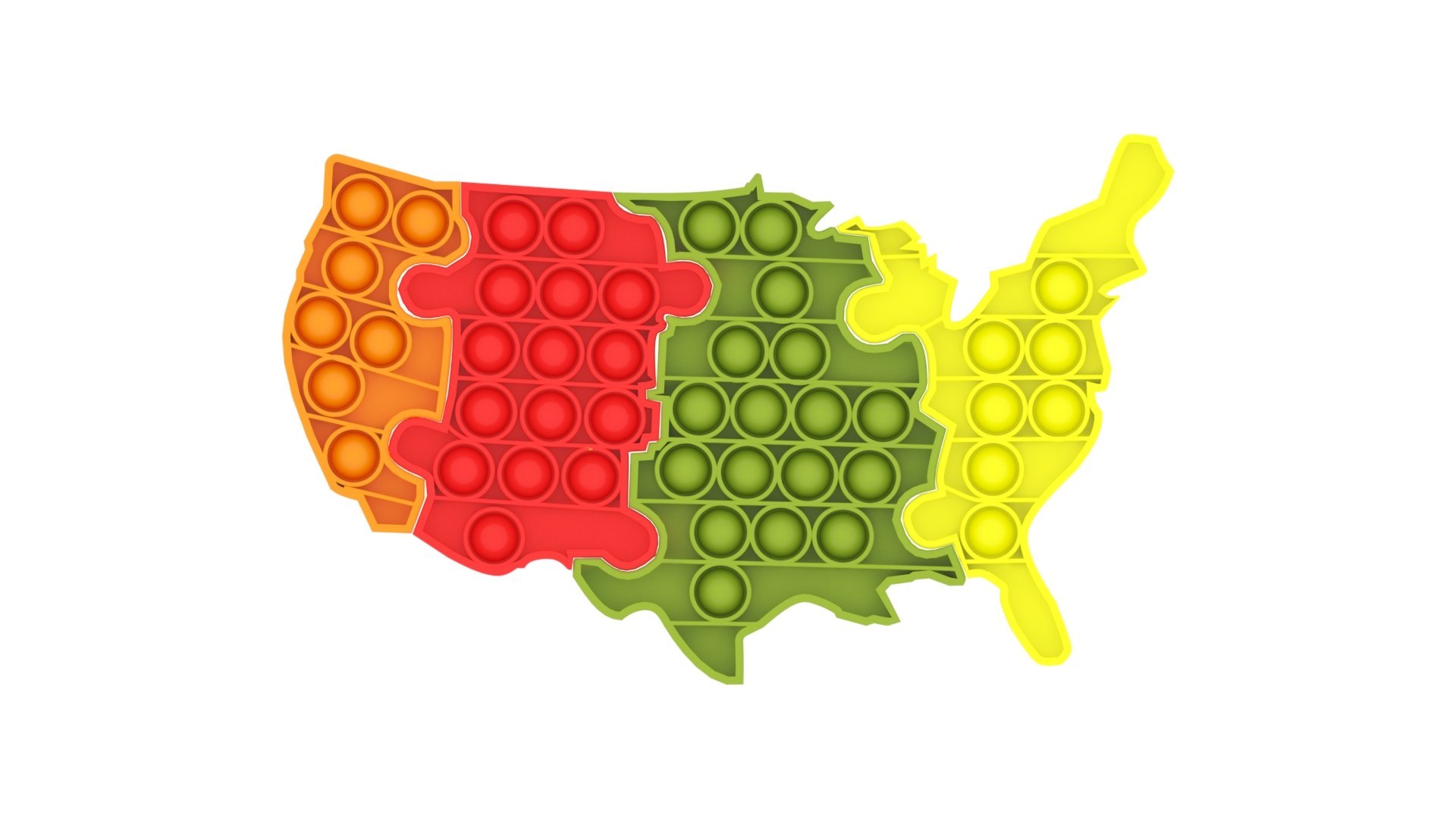 3D United States Map of Puzzle Pop It model - TurboSquid 1761936