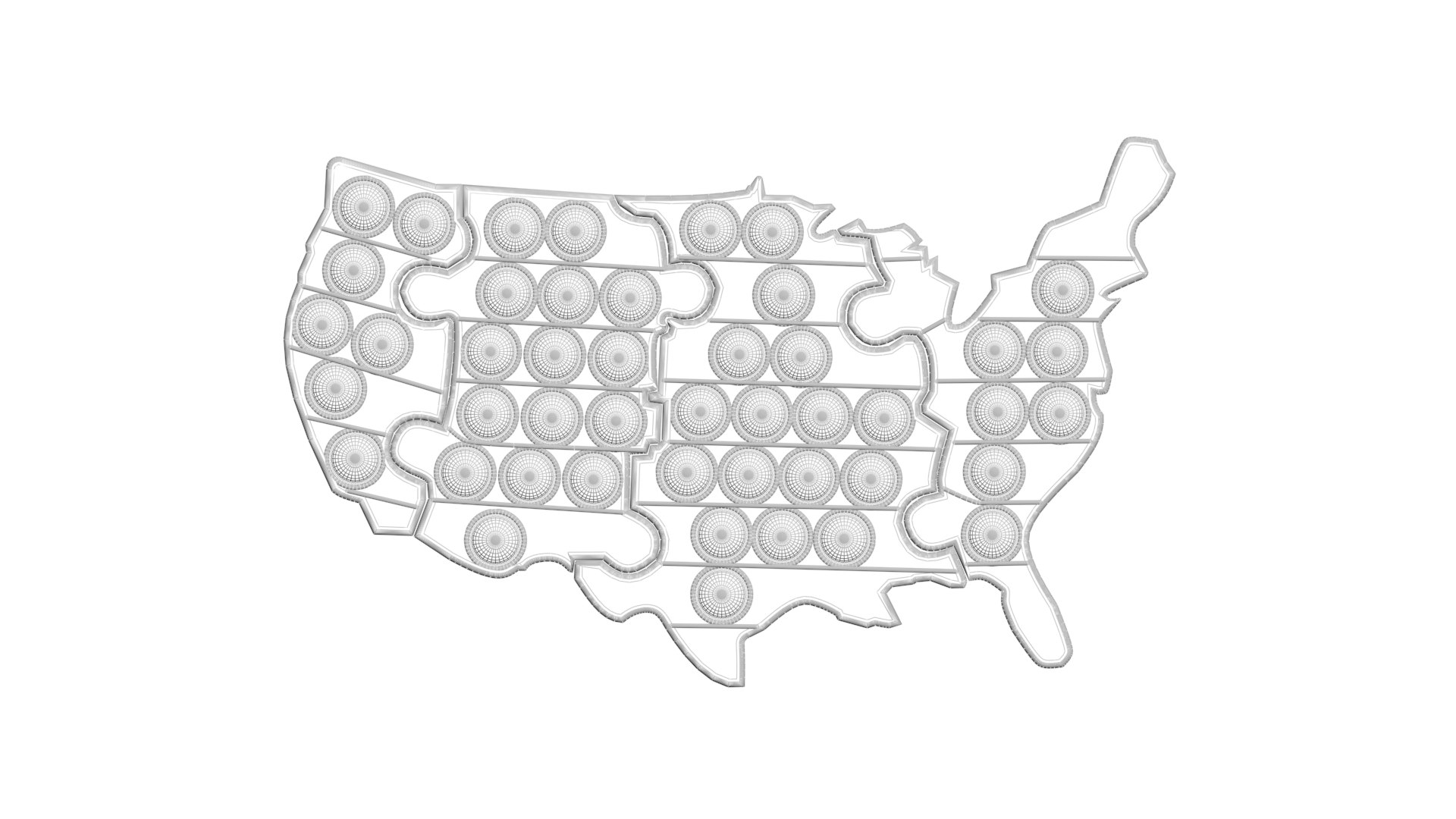 3D United States Map of Puzzle Pop It model - TurboSquid 1761936