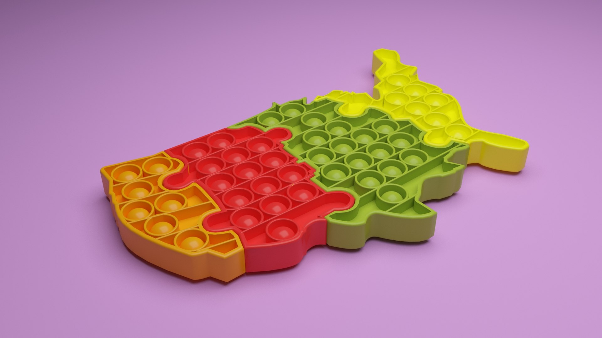 3D United States Map of Puzzle Pop It model - TurboSquid 1761936