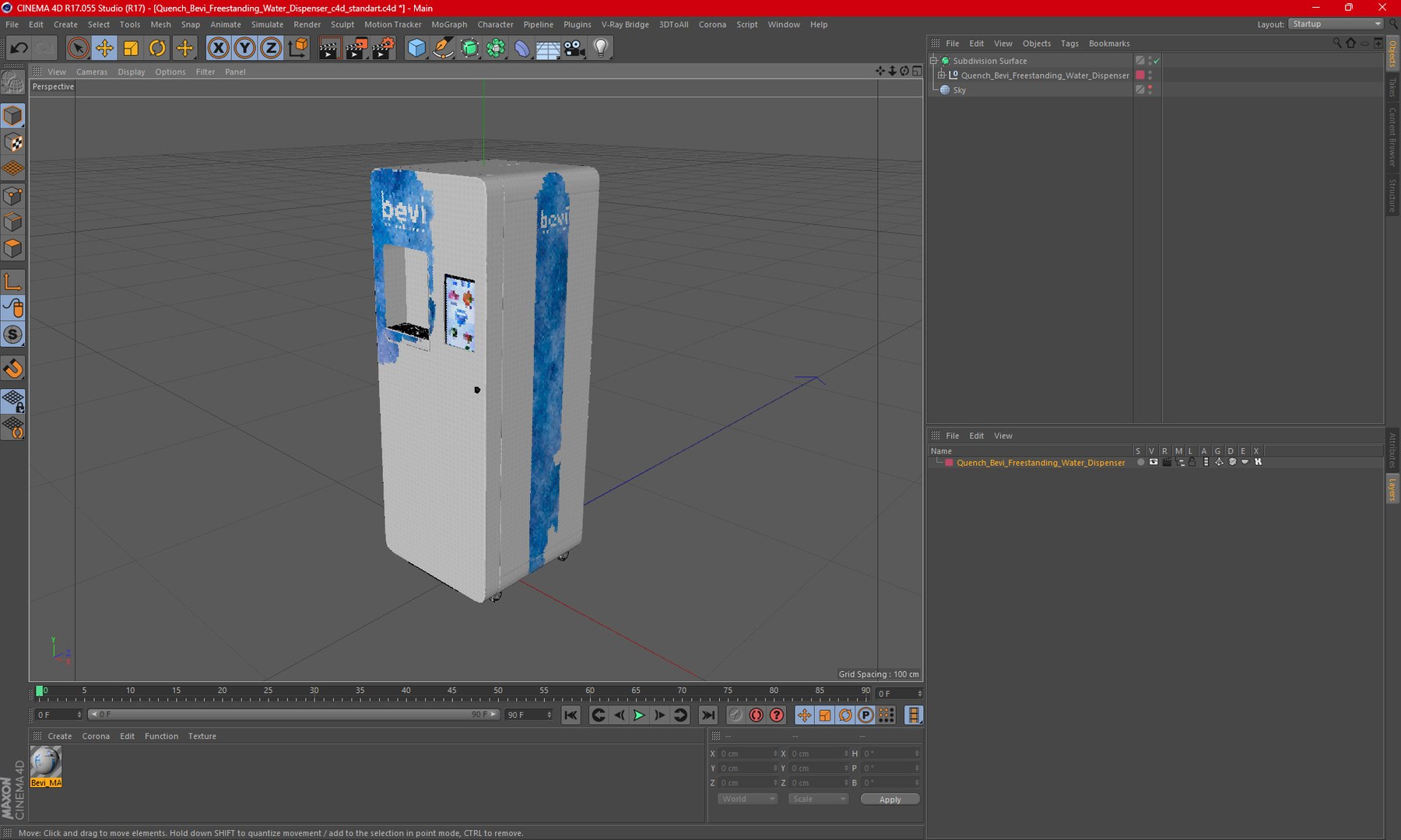 3D Quench Bevi Freestanding Water Dispenser - TurboSquid 2276856