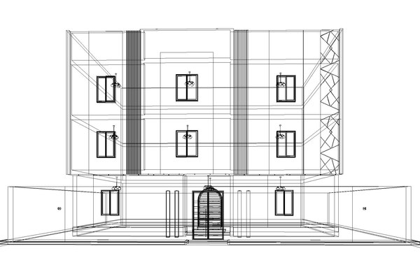 modelo 3d Fachada de edificio residencial moderno 1 - TurboSquid 2047887