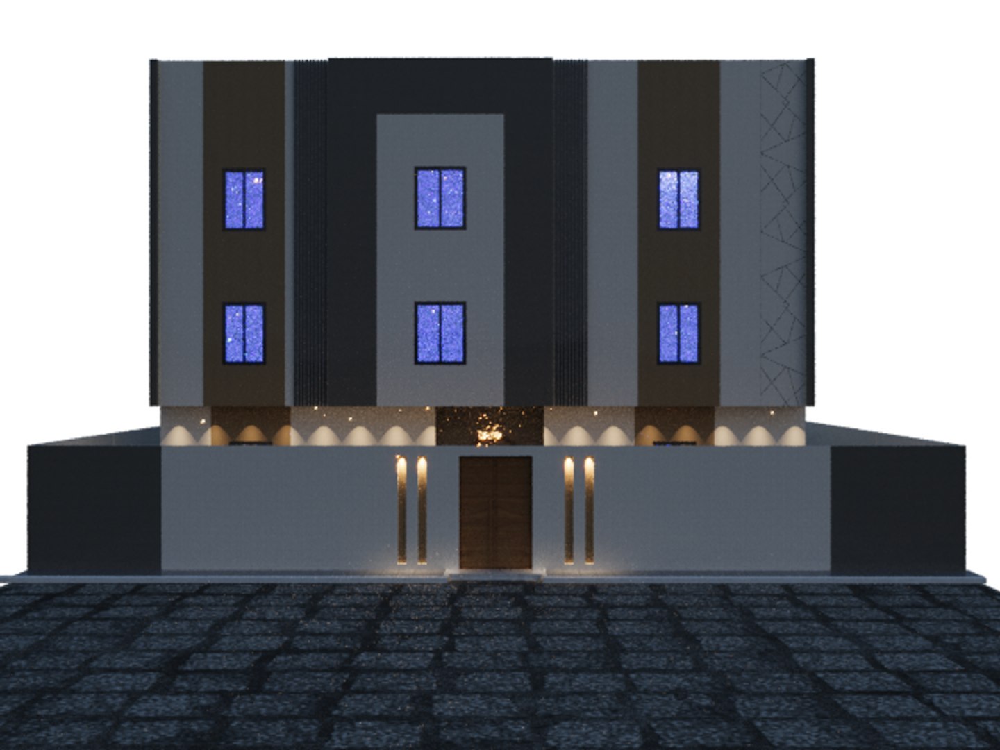 3D Model Modern Residential Building Facade 1 - TurboSquid 2047887
