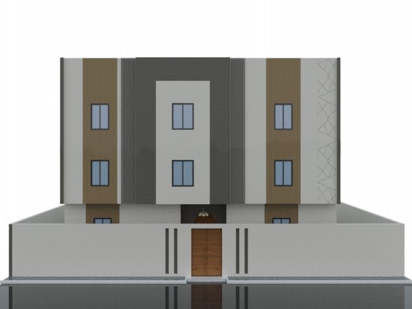 modelo 3d Fachada de edificio residencial moderno 1 - TurboSquid 2047887
