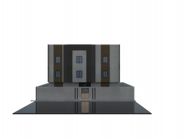 modelo 3d Fachada de edificio residencial moderno 1 - TurboSquid 2047887