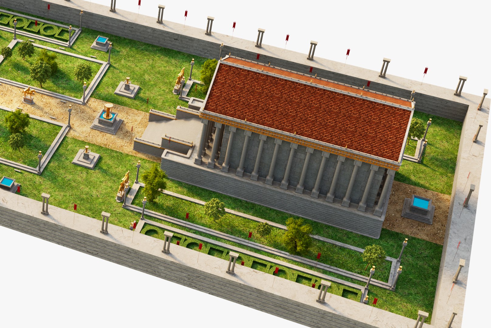 3D Temple Of Bacchus Baalbek Model - TurboSquid 2290436