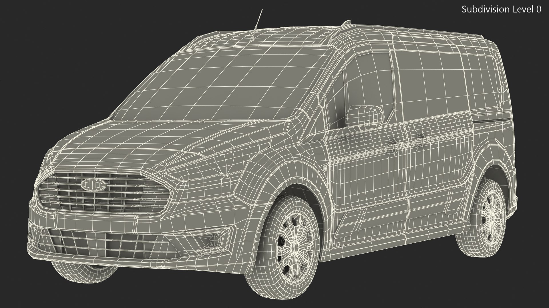 3D model Ford Transit Connect Tailgate Silver Rigged - TurboSquid 1828934