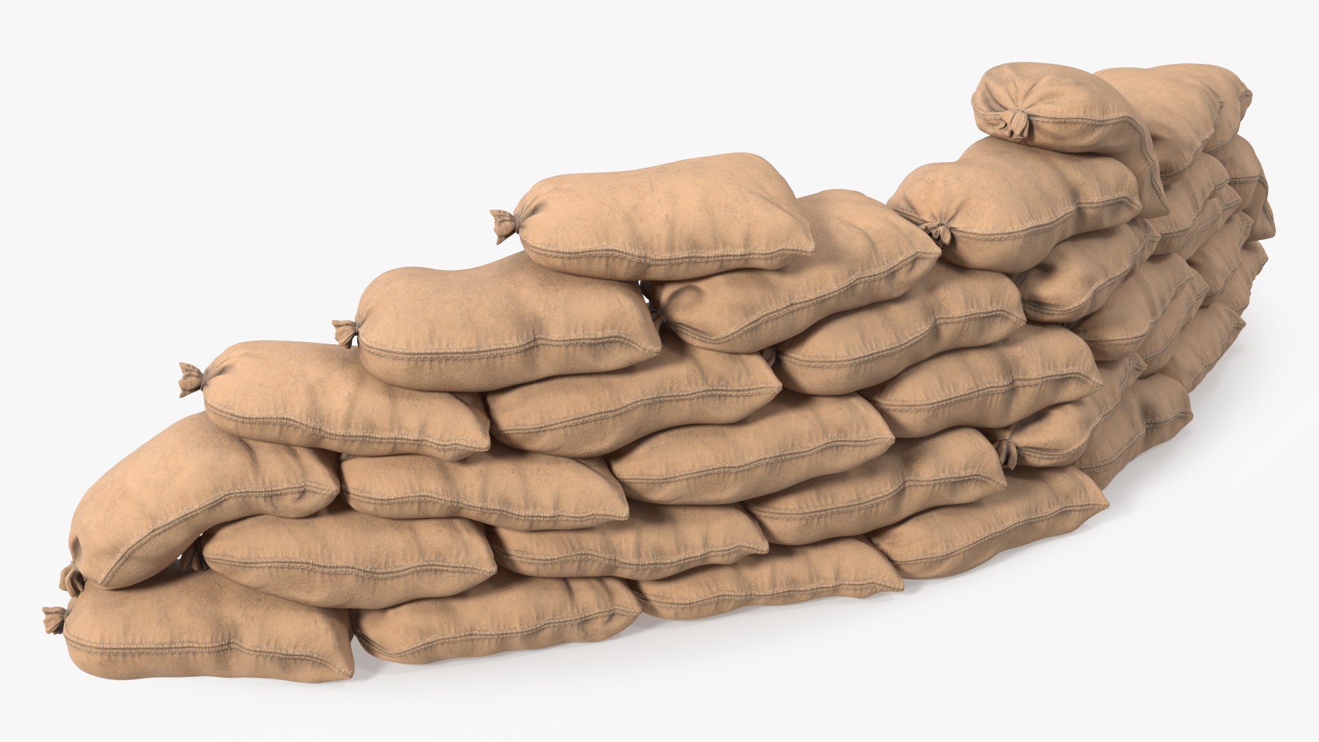 Semicircle Sandbag Wall 3D - TurboSquid 1777989