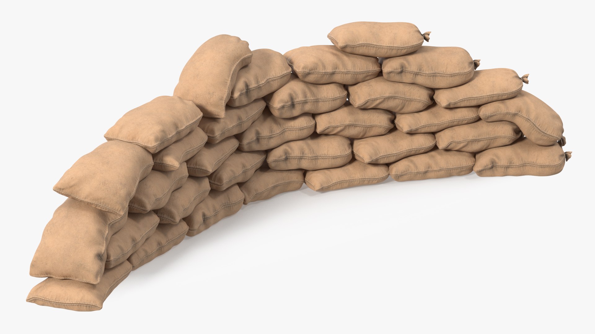 Semicircle Sandbag Wall 3D - TurboSquid 1777989