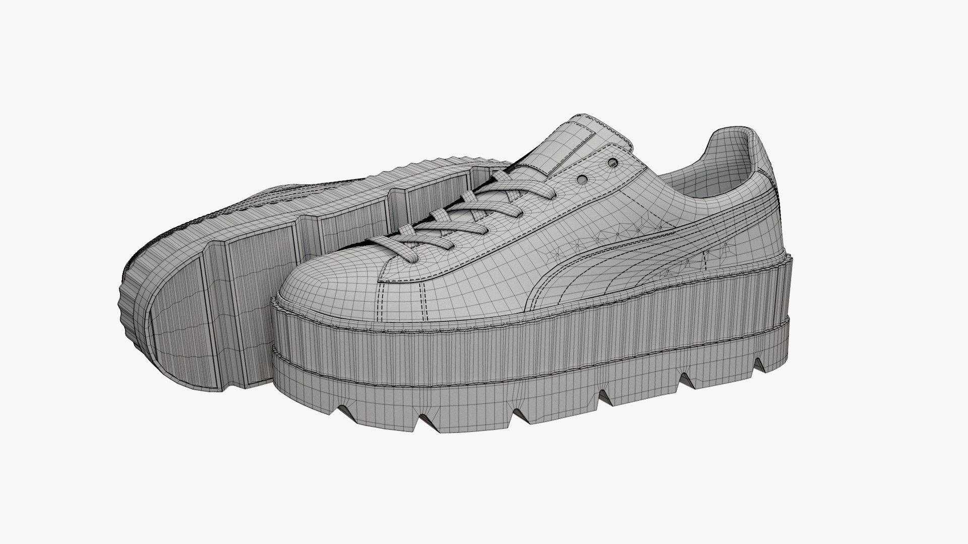 Puma X Fenty Cleated Creepers Yellow Suede 3D Model - TurboSquid 1893302