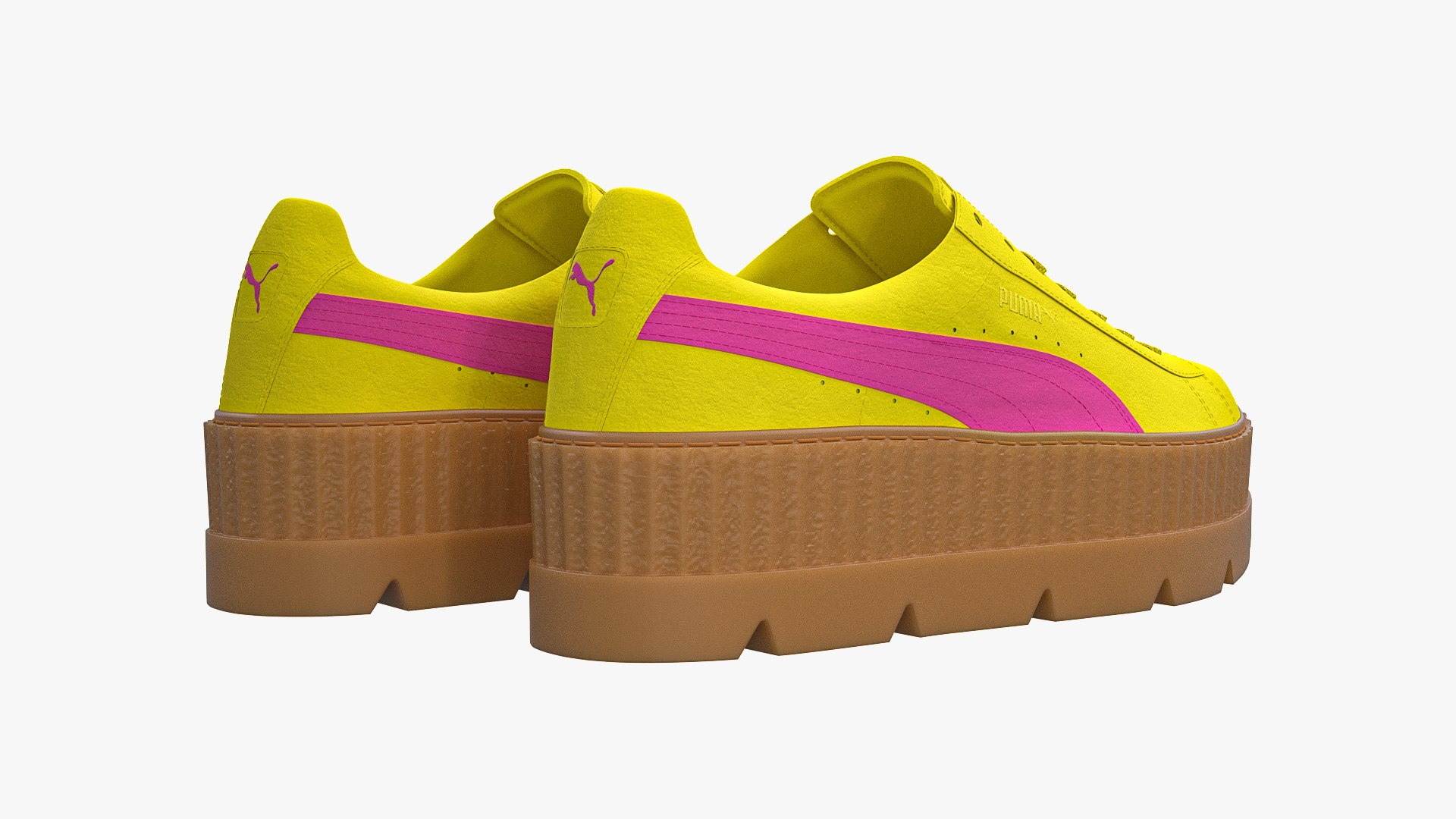 Puma X Fenty Cleated Creepers Yellow Suede 3D Model - TurboSquid 1893302