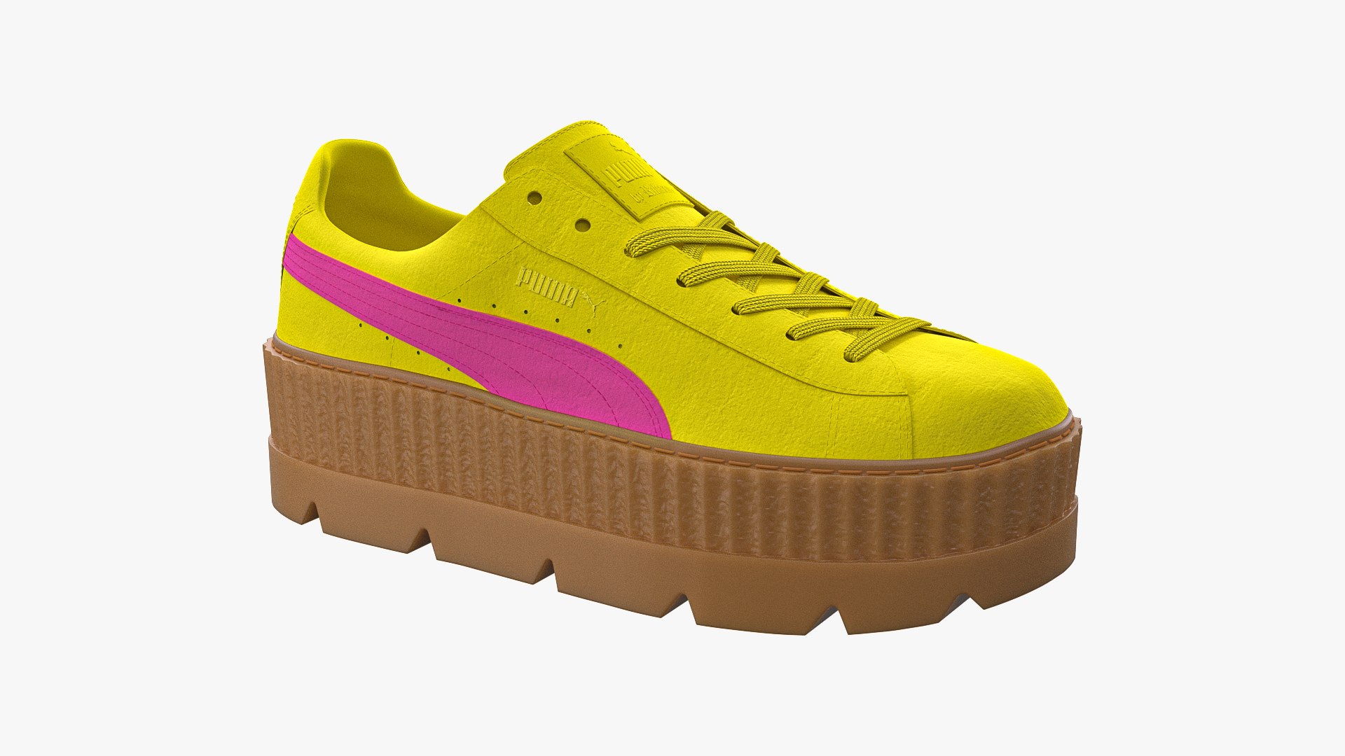 Puma X Fenty Cleated Creepers Yellow Suede 3D Model - TurboSquid 1893302
