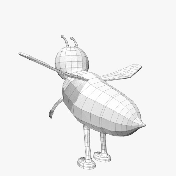 cartoon bee 3d model