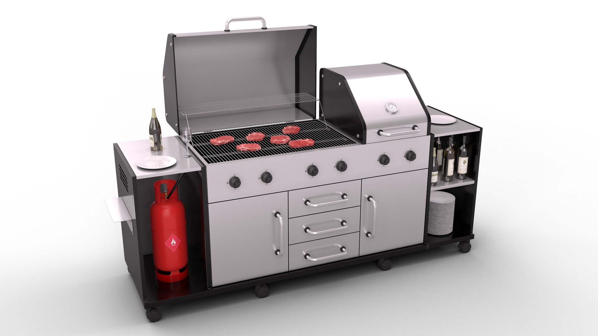 Barbecue 3D model - TurboSquid 2045700