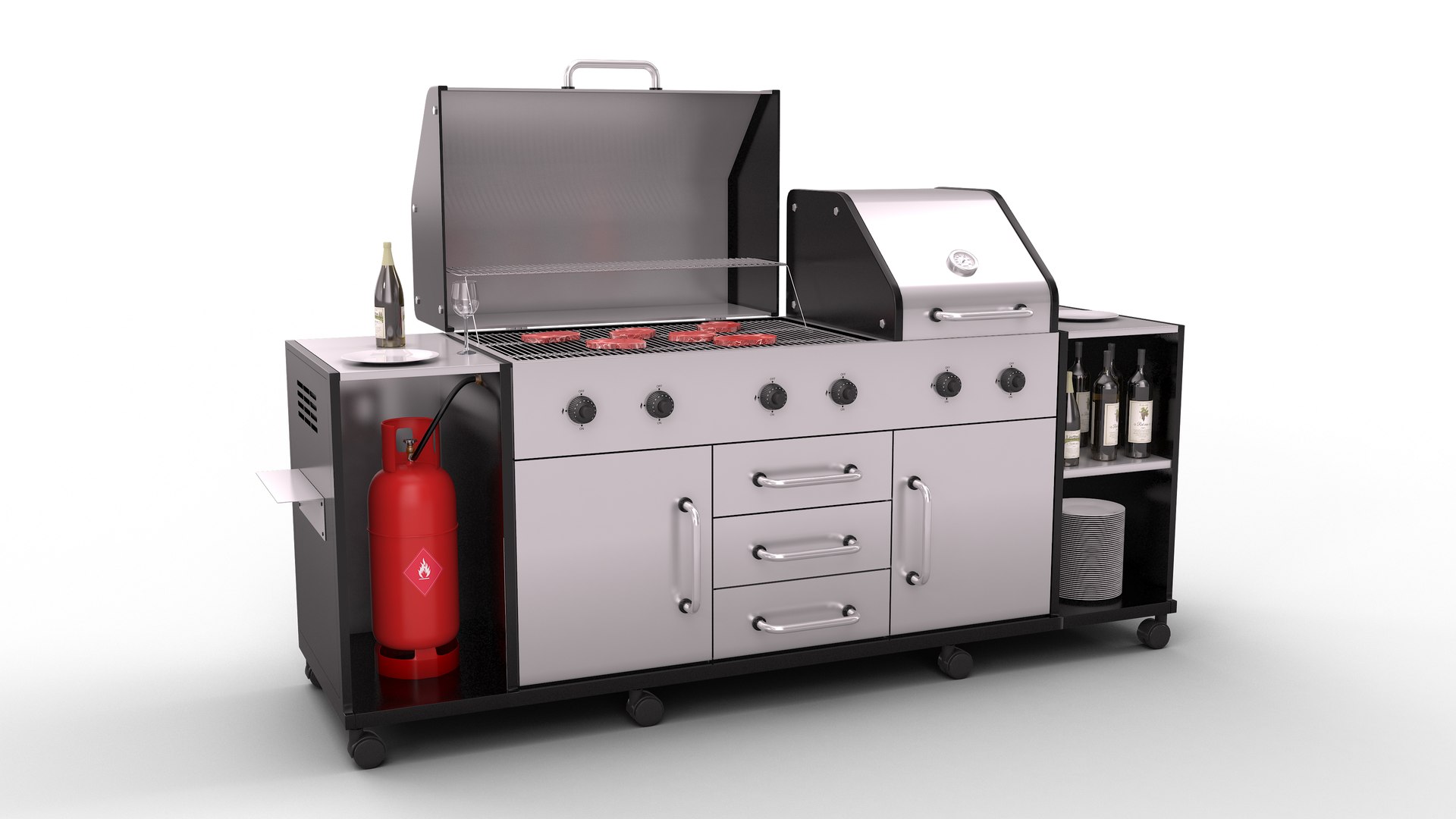 Barbecue 3D model - TurboSquid 2045700