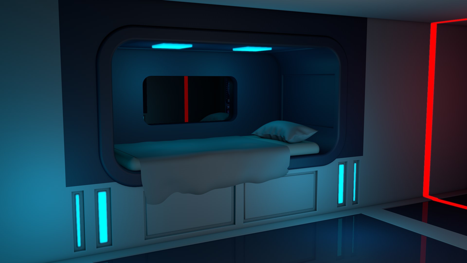 3D Model Sci Fi Bedroom - TurboSquid 1823171