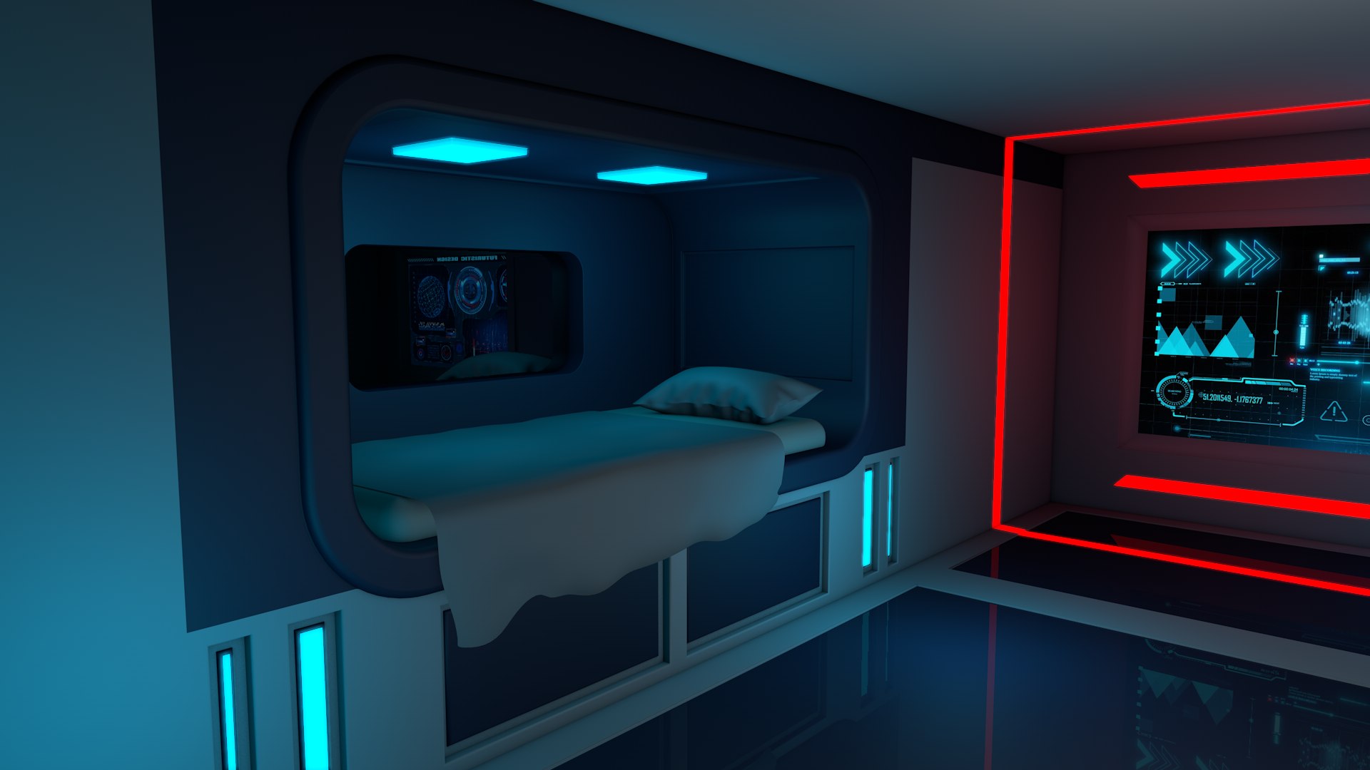 3D Model Sci Fi Bedroom - TurboSquid 1823171