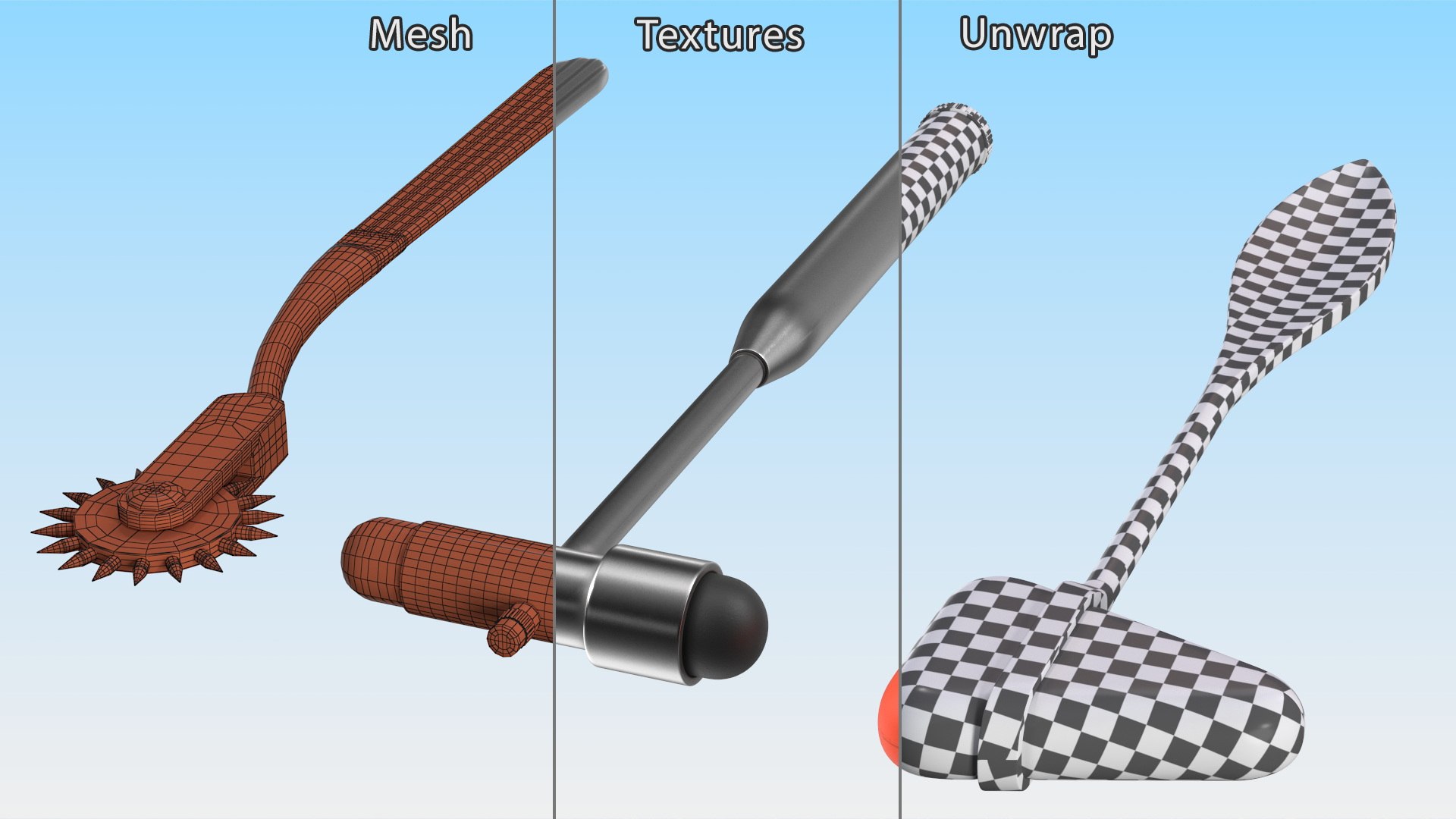 3D Neurological Reflex Testing Tools Set - TurboSquid 2418934