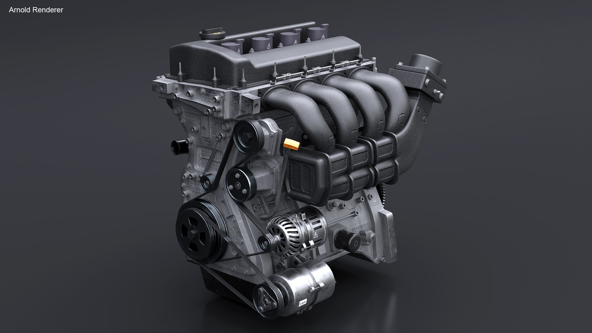 3D Straight-Four Engine - TurboSquid 2021723