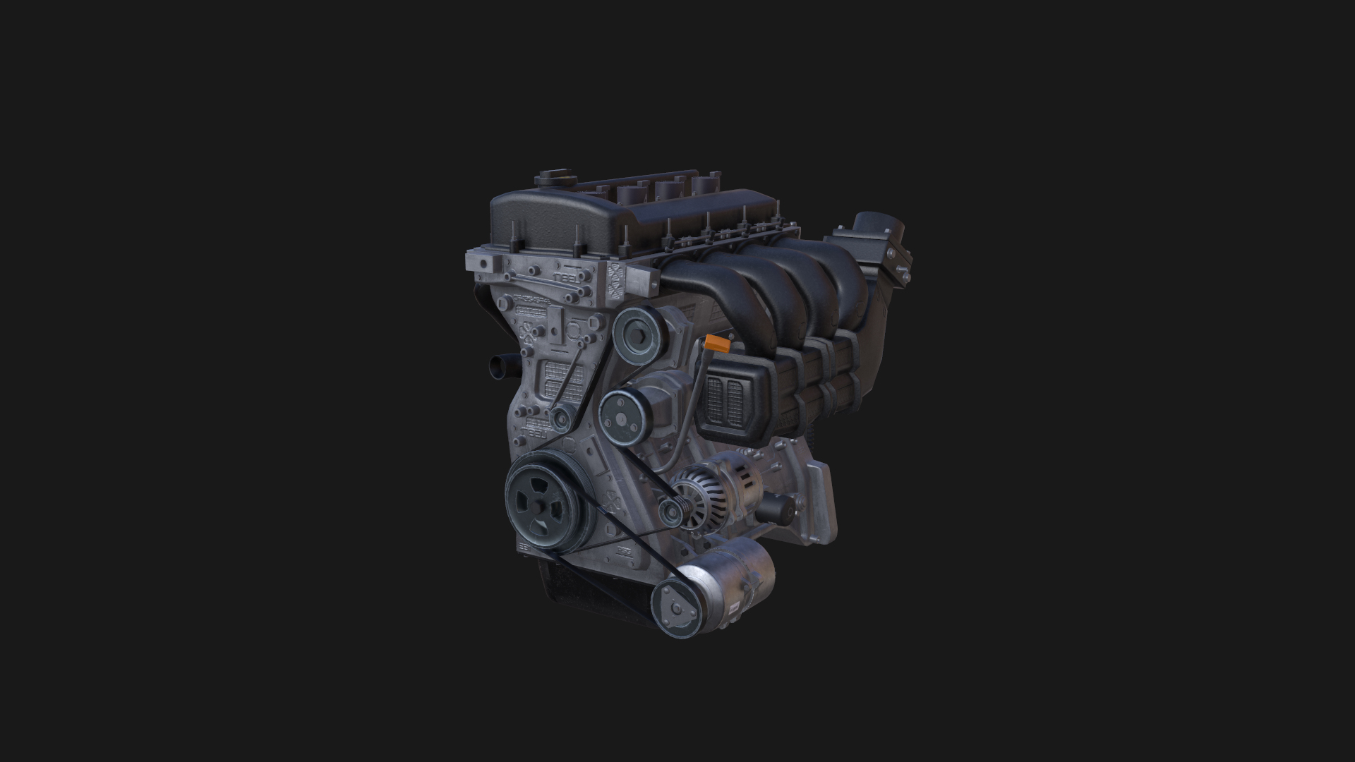 3D Straight-Four Engine - TurboSquid 2021723