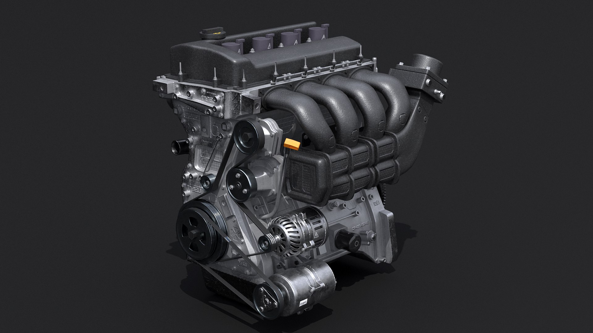 3D Straight-Four Engine - TurboSquid 2021723