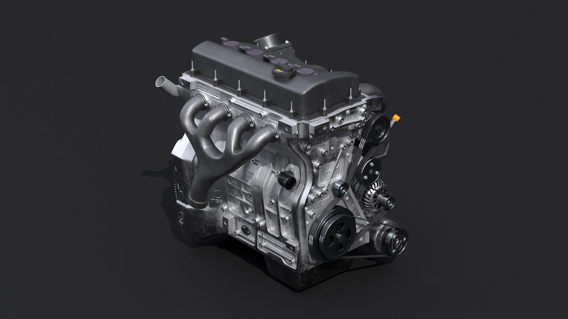 3D Straight-Four Engine - TurboSquid 2021723