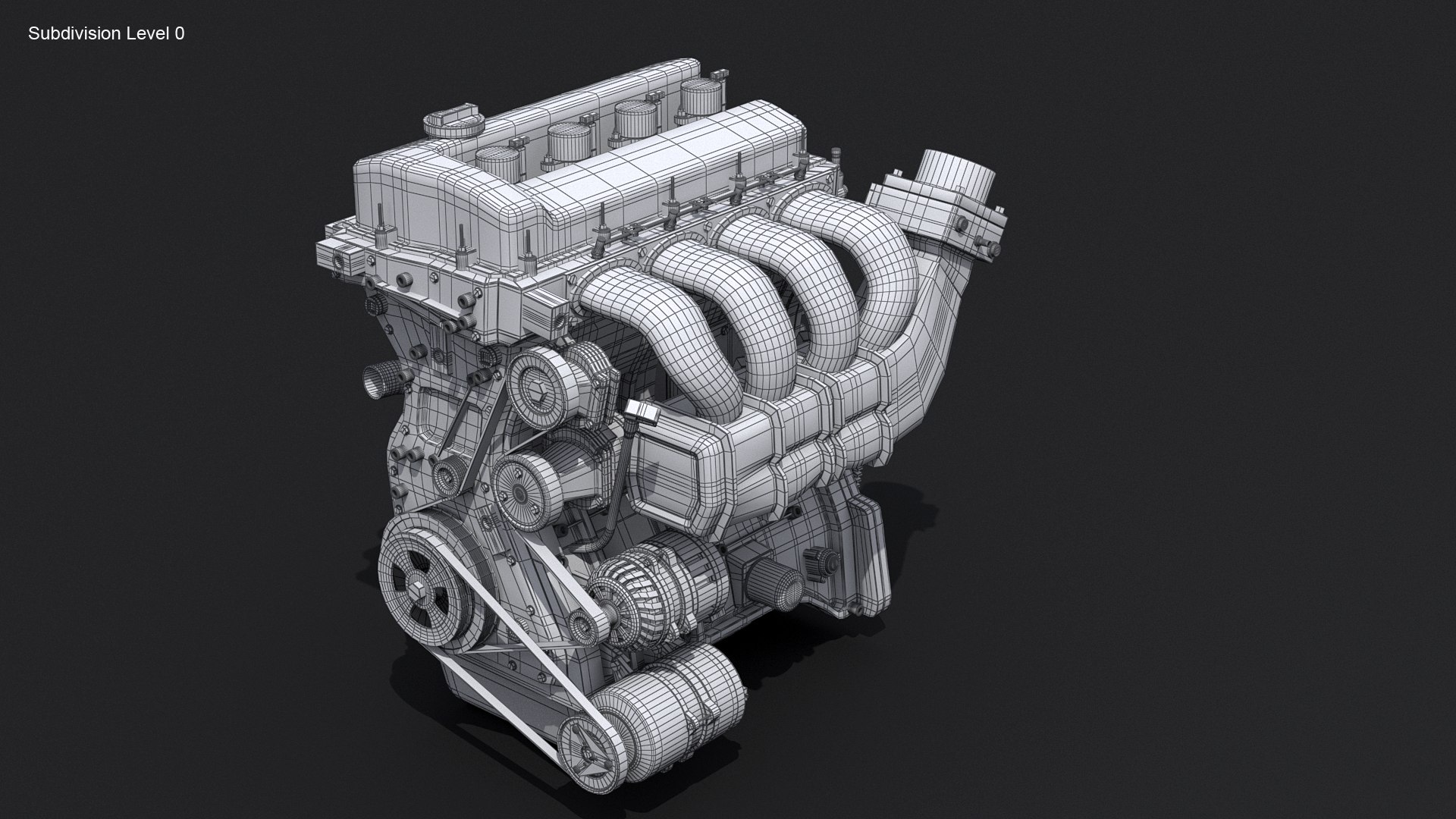 3D Straight-Four Engine - TurboSquid 2021723