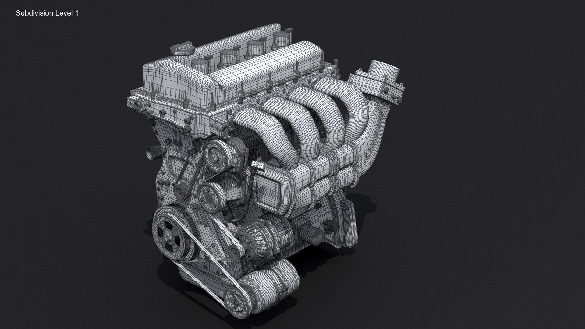 3D Straight-Four Engine - TurboSquid 2021723