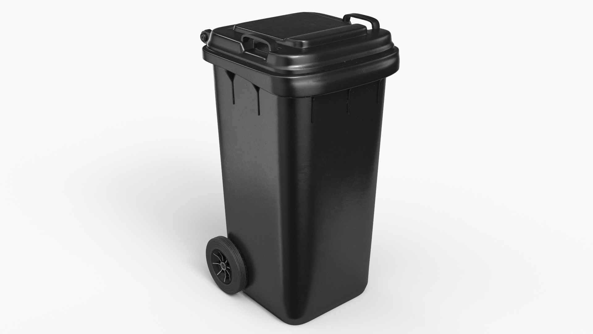 Wheeled Garbage Bin Black 3D model - TurboSquid 2073476