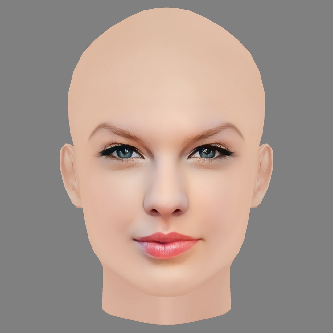 3D Model Taylor Swift Head - No Hair - Low Poly Head For Game ...