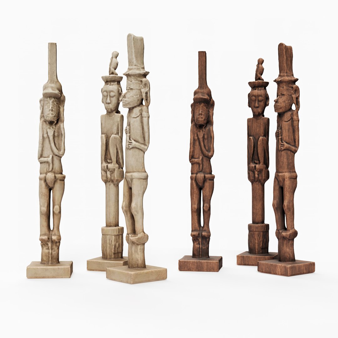 African Totems Sculpture 3D Model - TurboSquid 2284230