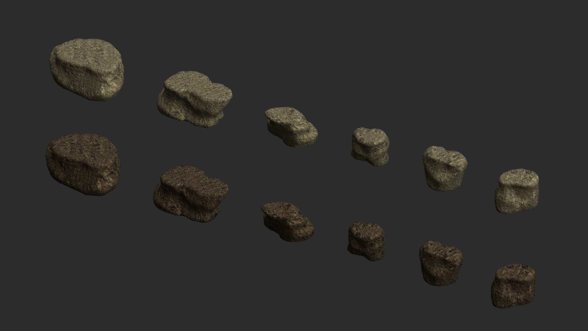3D Short Flat Rocks - Dirt Model - TurboSquid 1982407
