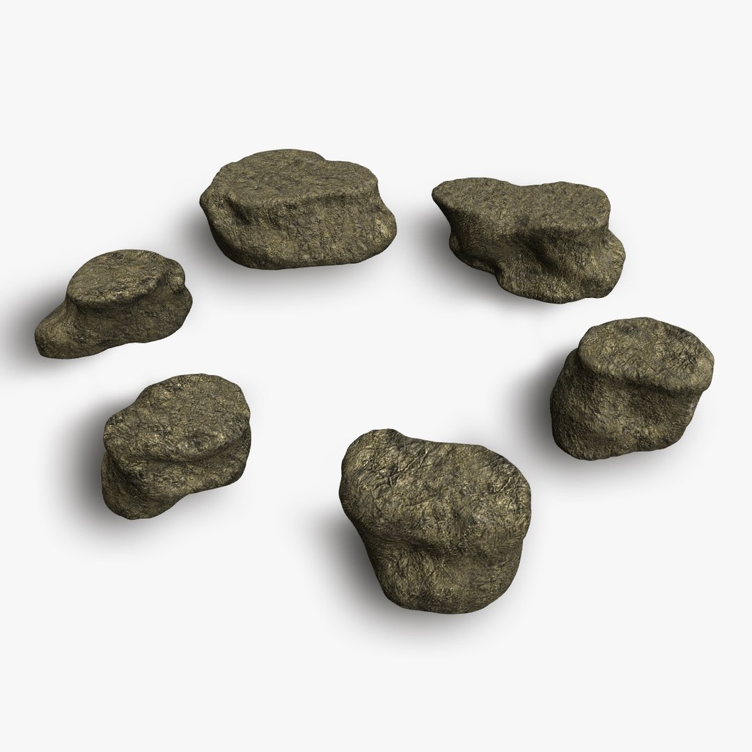 3D Short Flat Rocks - Dirt Model - TurboSquid 1982407