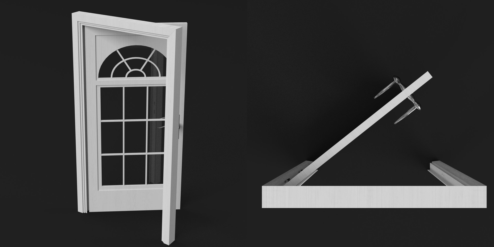 3ds Half Moon Casement Window