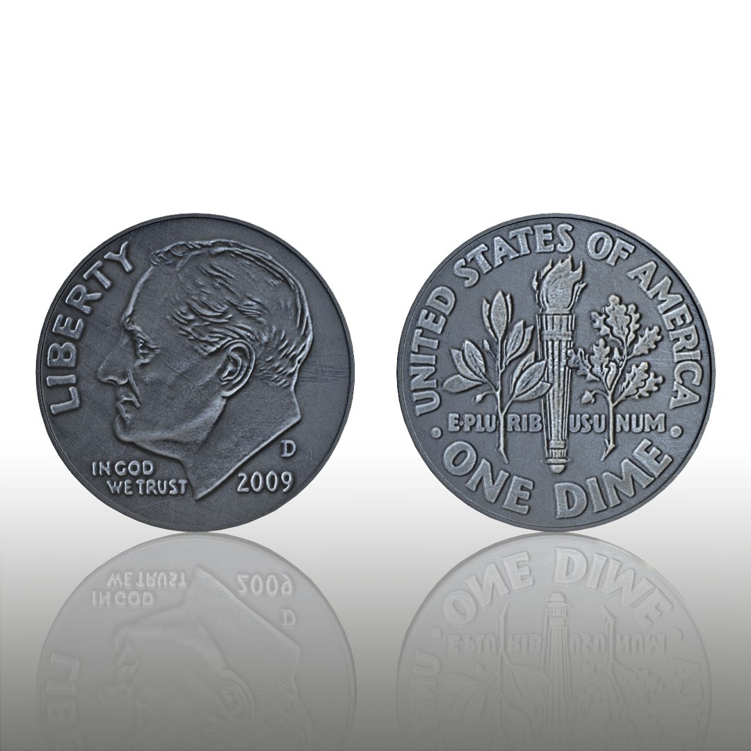 3dsmax usa coin 1 dime