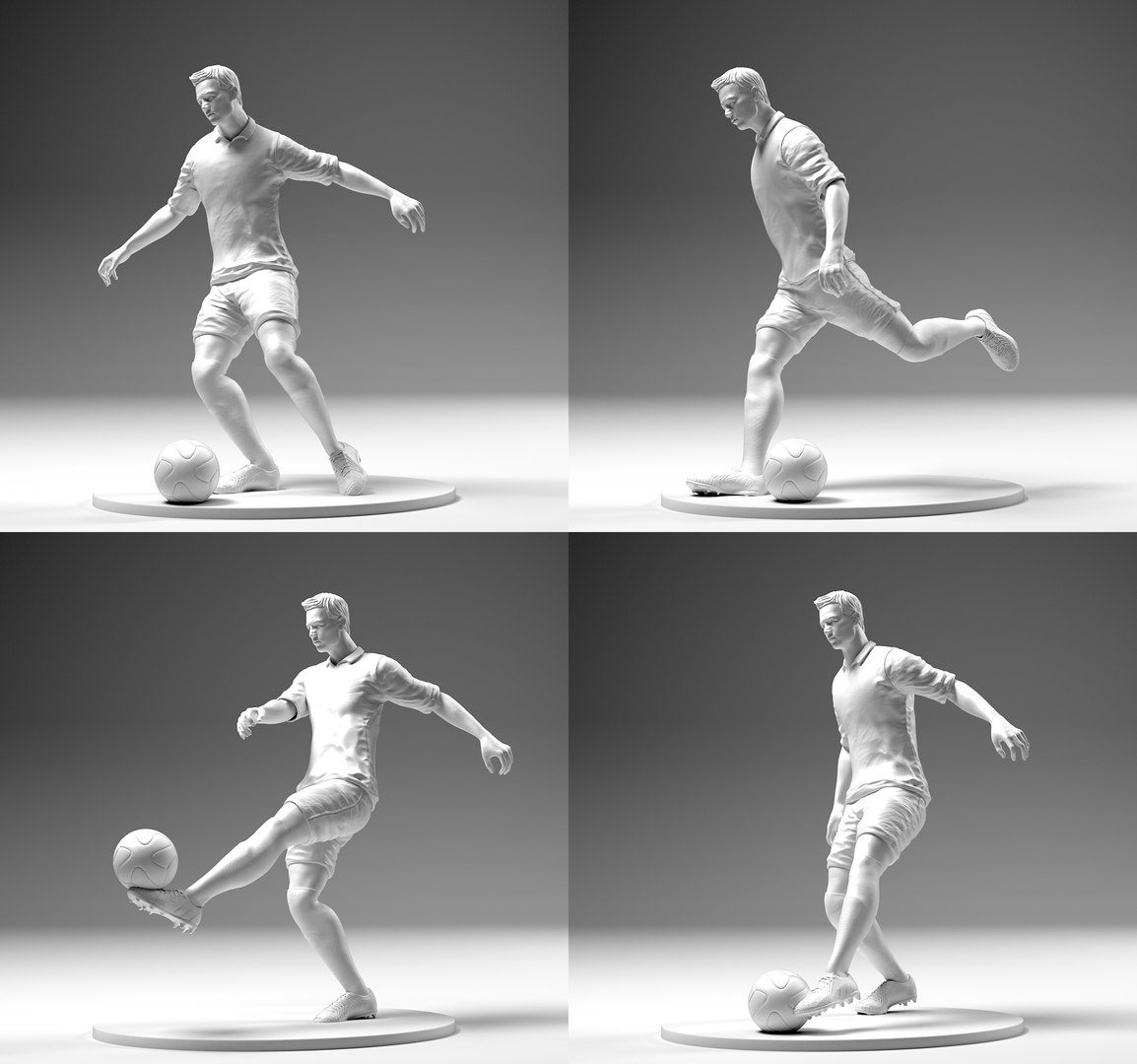 4 1 Pack Footballer 3D Model - TurboSquid 1160676
