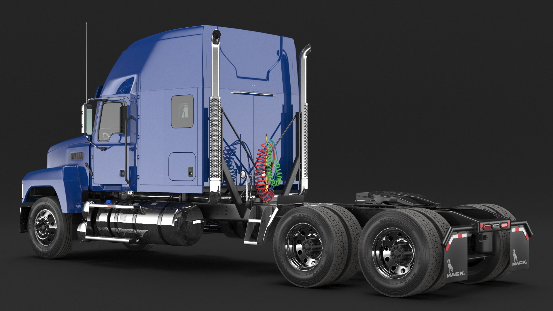 Mack Tractor 2025 Blue Rigged 3D Model - TurboSquid 2296399